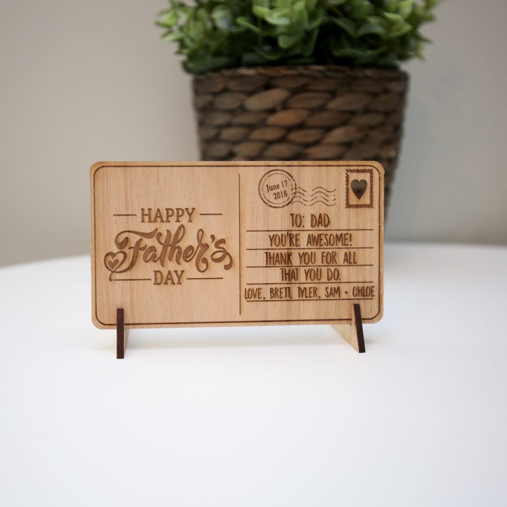 Father's Day Personalized Wood Postcard - 2712 | Designs