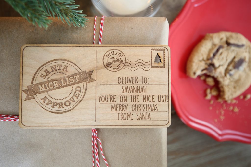 Nice List Personalized Wood Postcard - 2712 | Designs