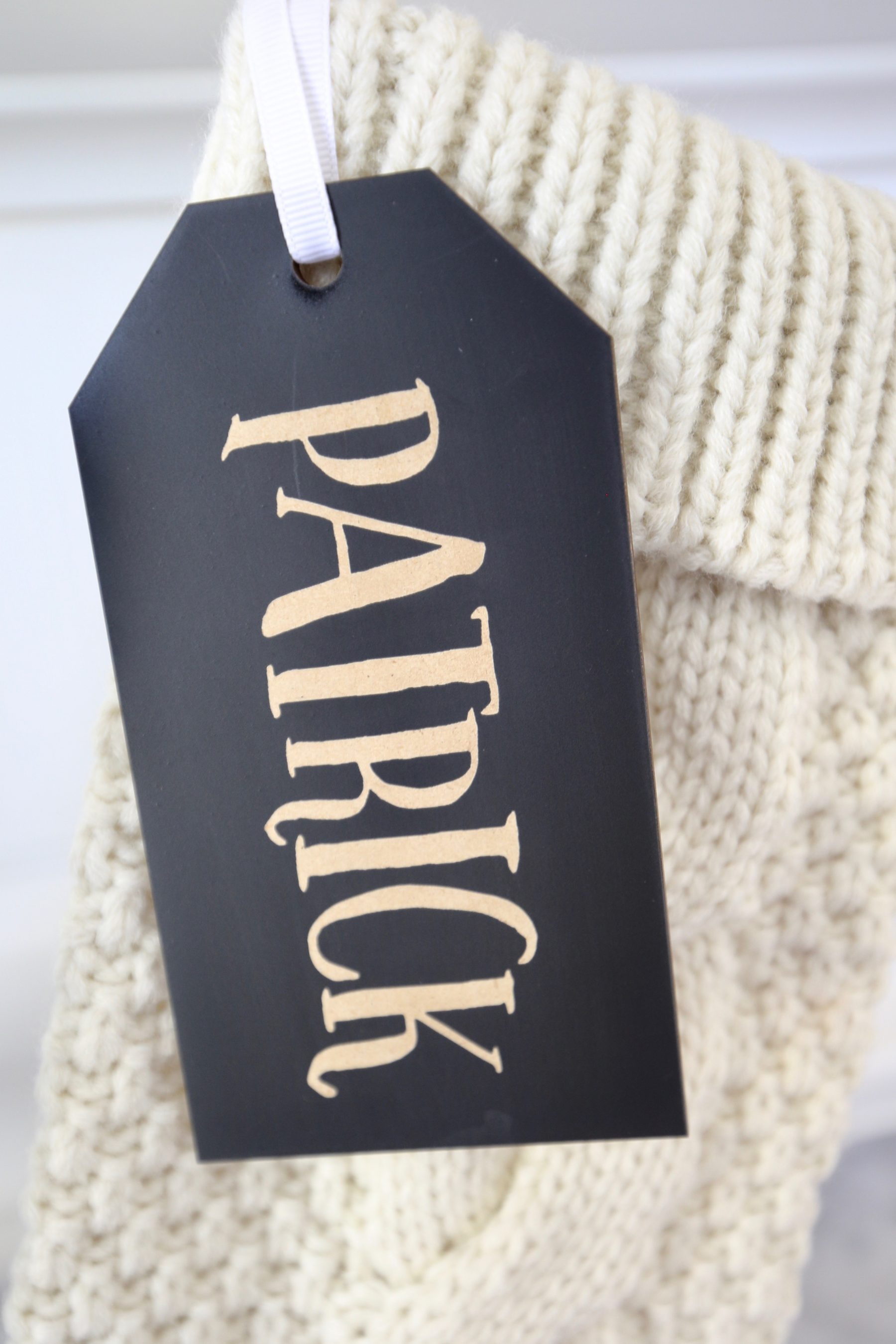 Personalized Stocking Tag - Black Funky - 2712 | Designs