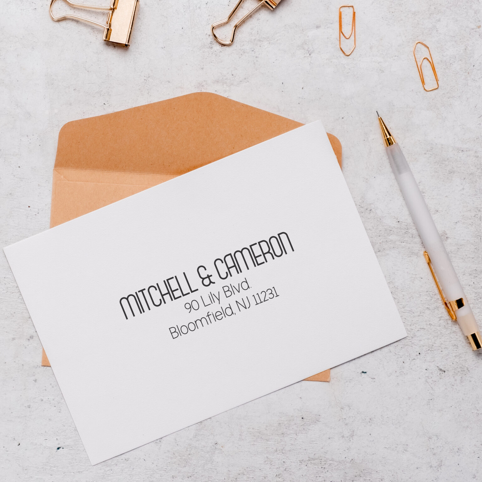 Formal Dining Self Inking Address Stamp